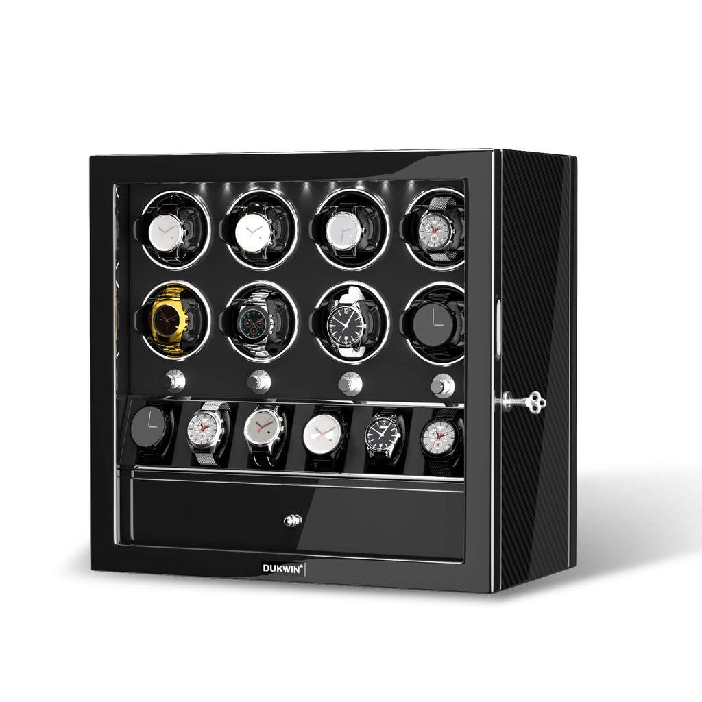 8 Watch Winders with Extra 6 Watch Display Storage and Jewelry Drawer ...